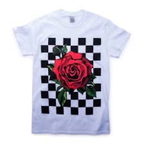 Pro Weight | Tops | Checkers Rose Tshirt | Poshmark